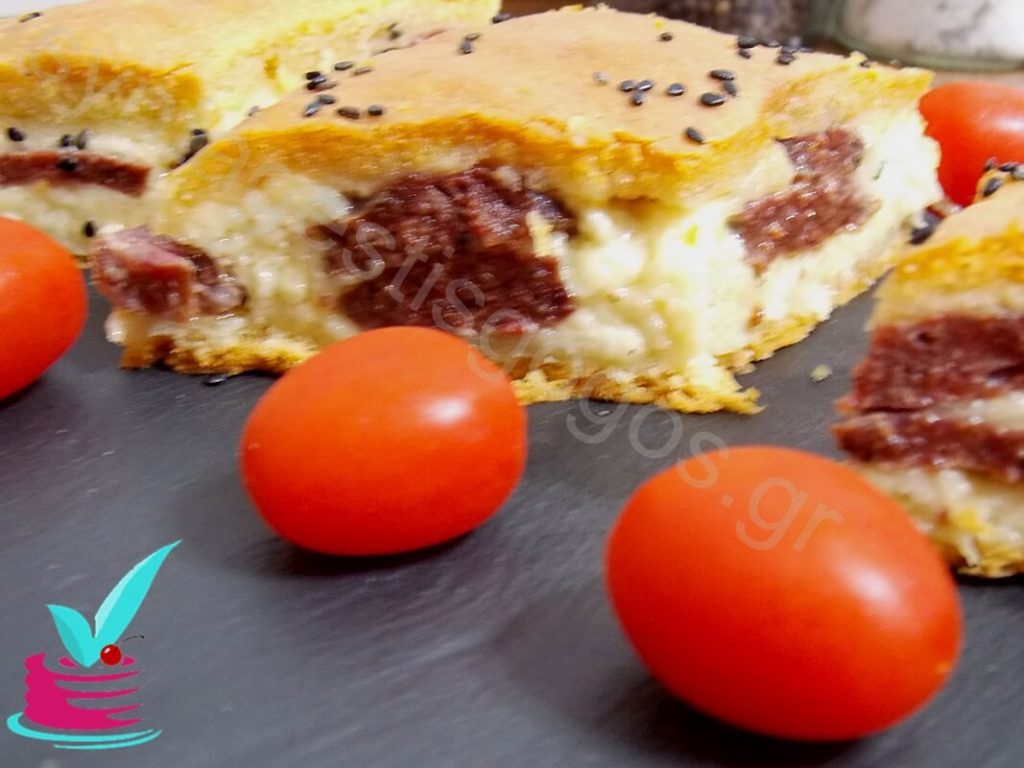 ΠΙΤΑ ΜΕ ΣΟΥΤΖΟΥΚΙ ΚΑΙ ΓΡΑΒΙΕΡΑ ΝΑΞΟΥ - Νόστιμες συνταγές της Γωγώς!