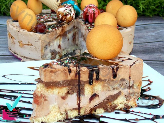 ΤΟΥΡΤΑ ΠΑΓΩΤΟ ΜΕ ΚΕΙΚ ΚΑΙ ΜΕΡΕΝΤΑ - Νόστιμες συνταγές της Γωγώς!