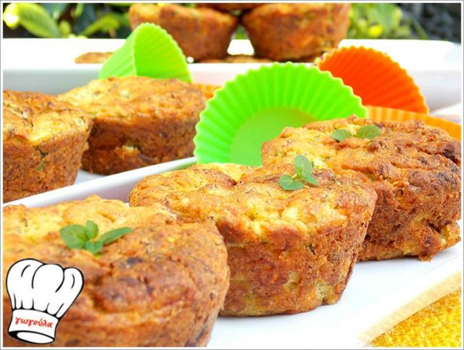 ΑΛΜΥΡΑ MUFFINS ΜΕ ΚΟΛΟΚΥΘΑΚΙΑ ΚΑΙ ΤΥΡΙ ΦΕΤΑ!!! - Νόστιμες συνταγές της ...
