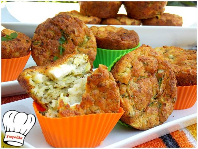 ΑΛΜΥΡΑ MUFFINS ΜΕ ΚΟΛΟΚΥΘΑΚΙΑ ΚΑΙ ΤΥΡΙ ΦΕΤΑ!!! - Νόστιμες συνταγές της ...